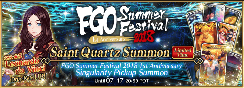 FGO Summer Festival 2018 1st Anniversary | Fate Grand Order Wiki ...